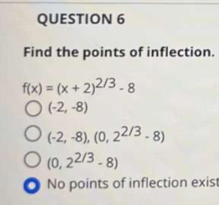 Solved Find the points of inflection. | Chegg.com