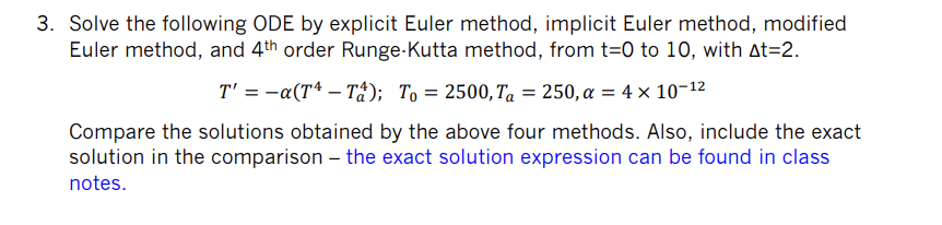 Solved Solve the following ODE by explicit Euler method, | Chegg.com