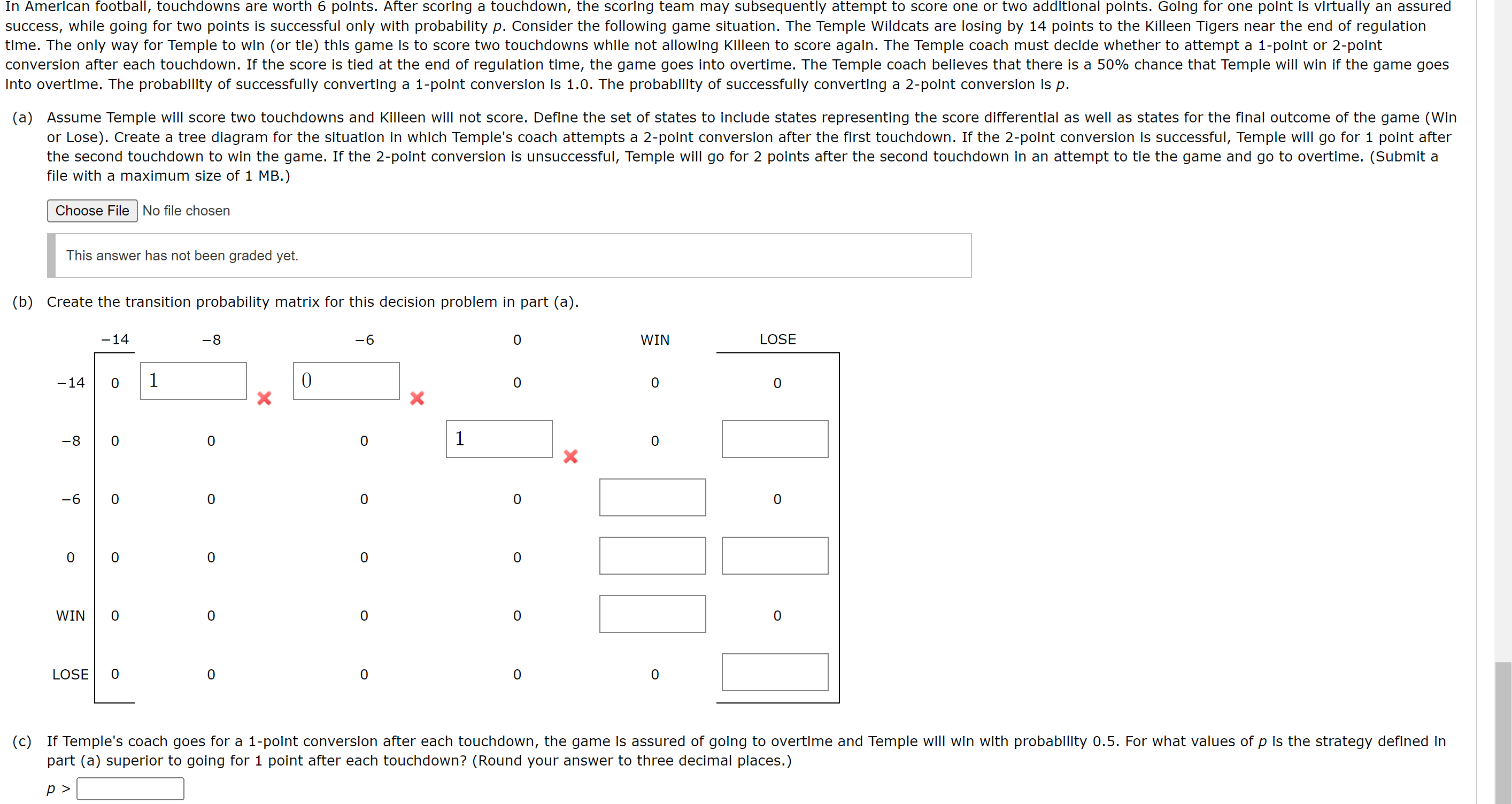 Solved into overtime. The probability of successfully | Chegg.com
