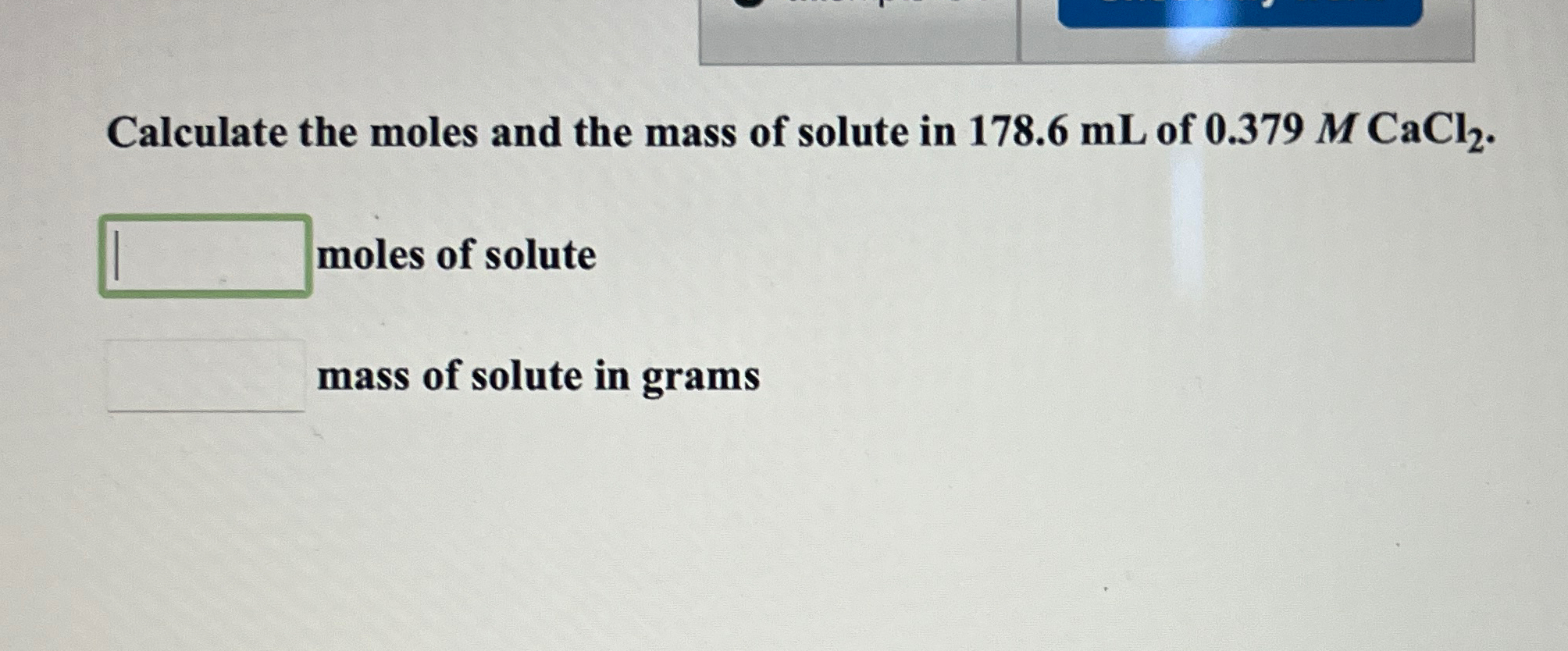 Calculate The Moles And The Mass Of Solute In 178 6ml