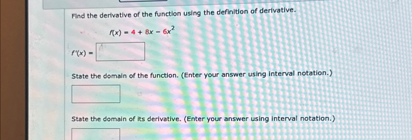 Solved Find the derivative of the function using the | Chegg.com
