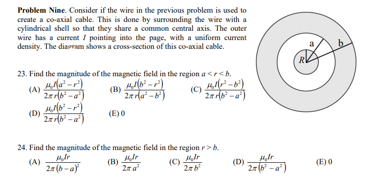 Solved Problem Nine. Consider if the wire in the previous | Chegg.com