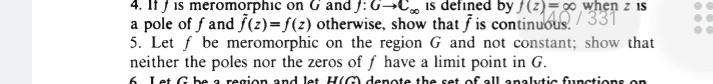 Solved 4. If f is meromorphic on G and f:G→C∞ is defined by | Chegg.com