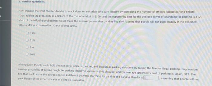 Solved Now, imagine that Port Chester decides to crack down | Chegg.com