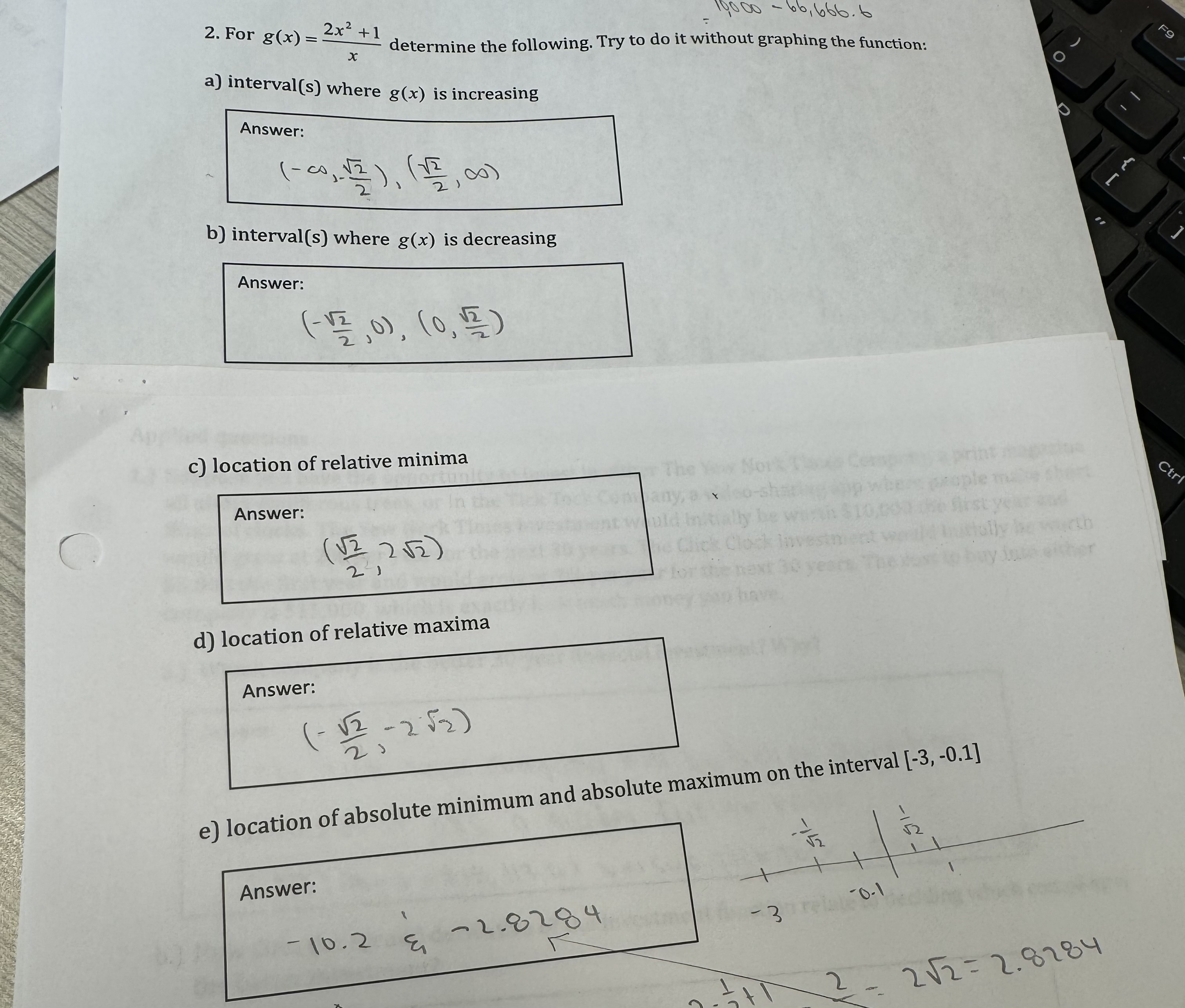 Solved c) ﻿location of relative minimad) ﻿location of | Chegg.com