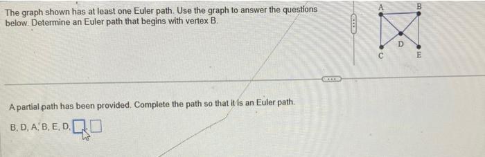 Solved The graph shown has at least one Euler path. Use the | Chegg.com
