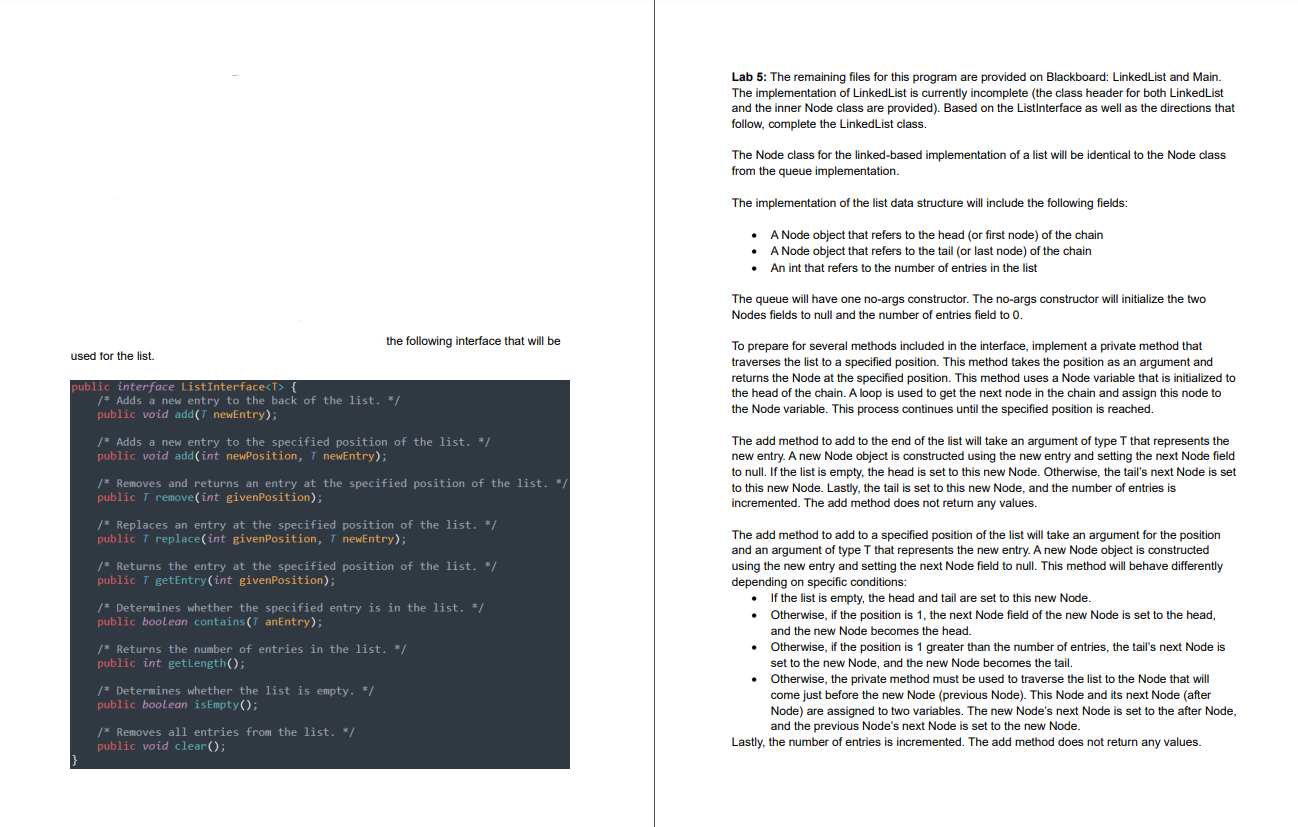Solved Lab 5: The remaining files for this program are | Chegg.com