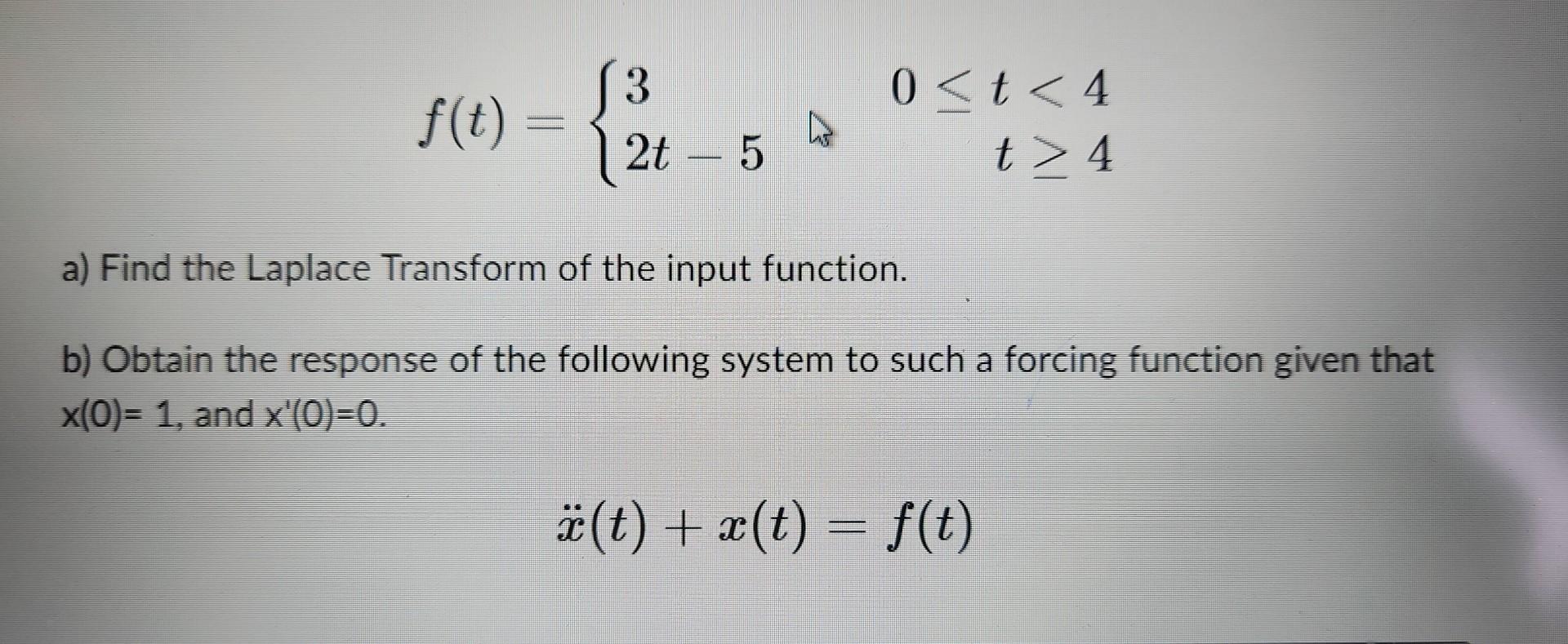 Solved f(t)={32t−50≤t