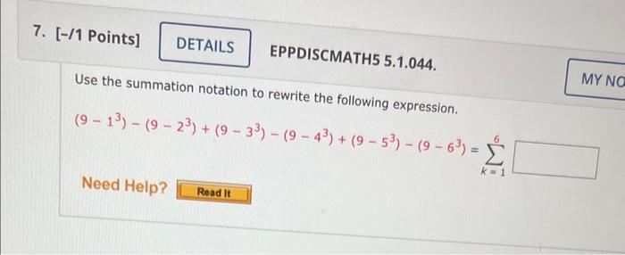 Solved Use the summation notation to rewrite the following | Chegg.com