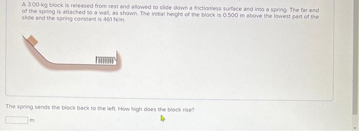 Solved A 3.00−kg block is released from rest and allowed to | Chegg.com