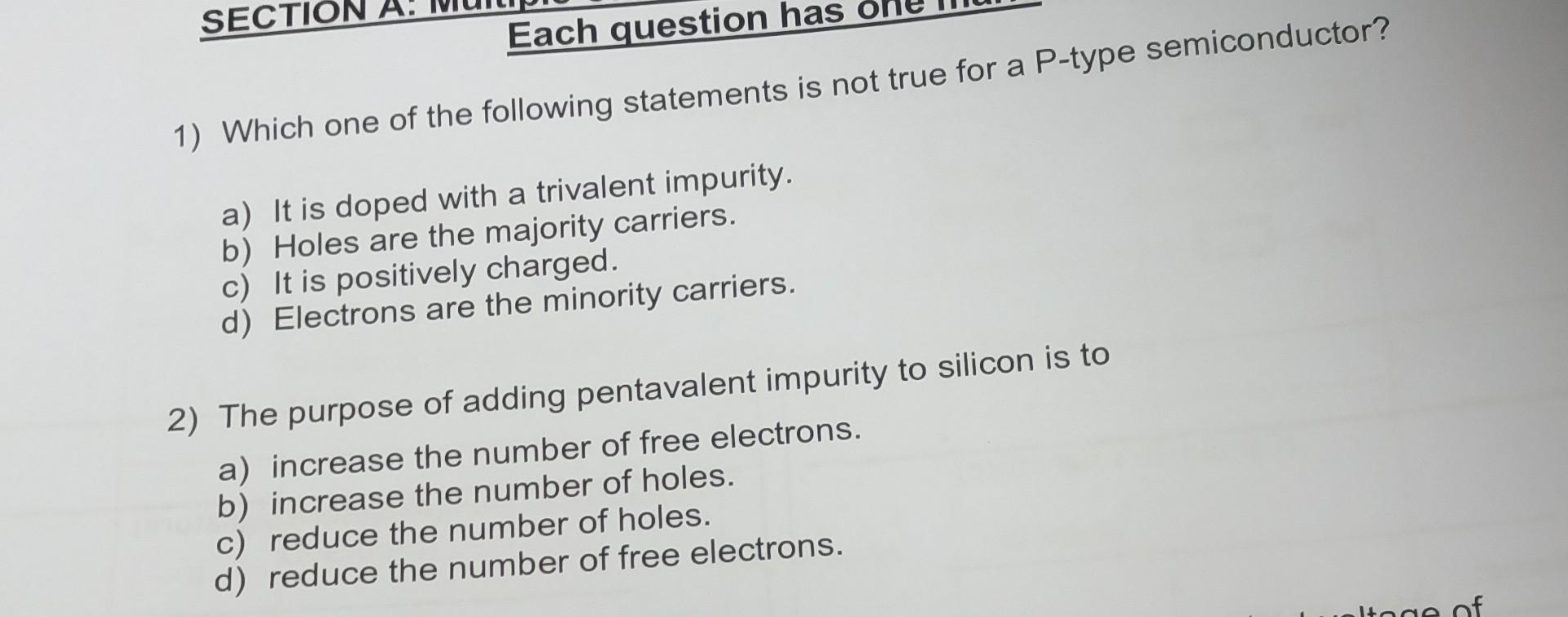 Solved 1) Which one of the following statements is not true | Chegg.com