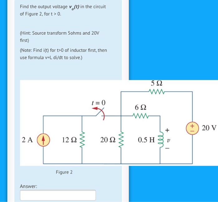 Solved Find the output voltage v (t) in the circuit of | Chegg.com