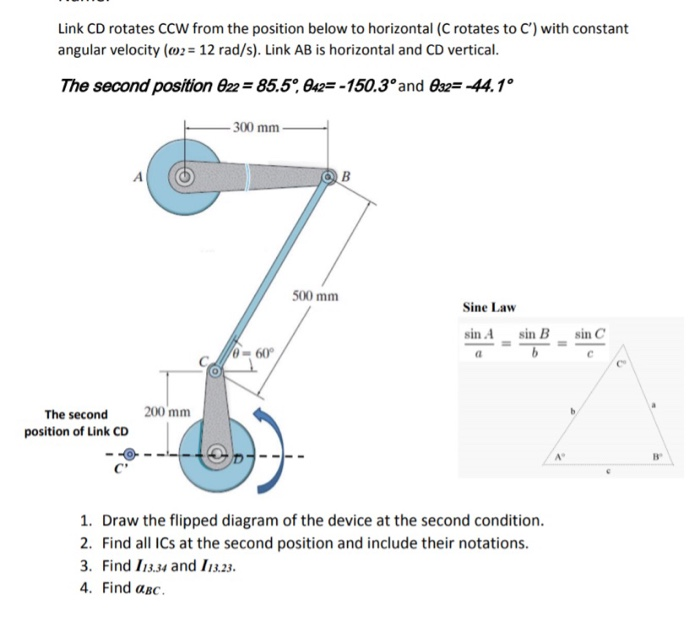 Solved Link CD rotates CCW from the position below to | Chegg.com