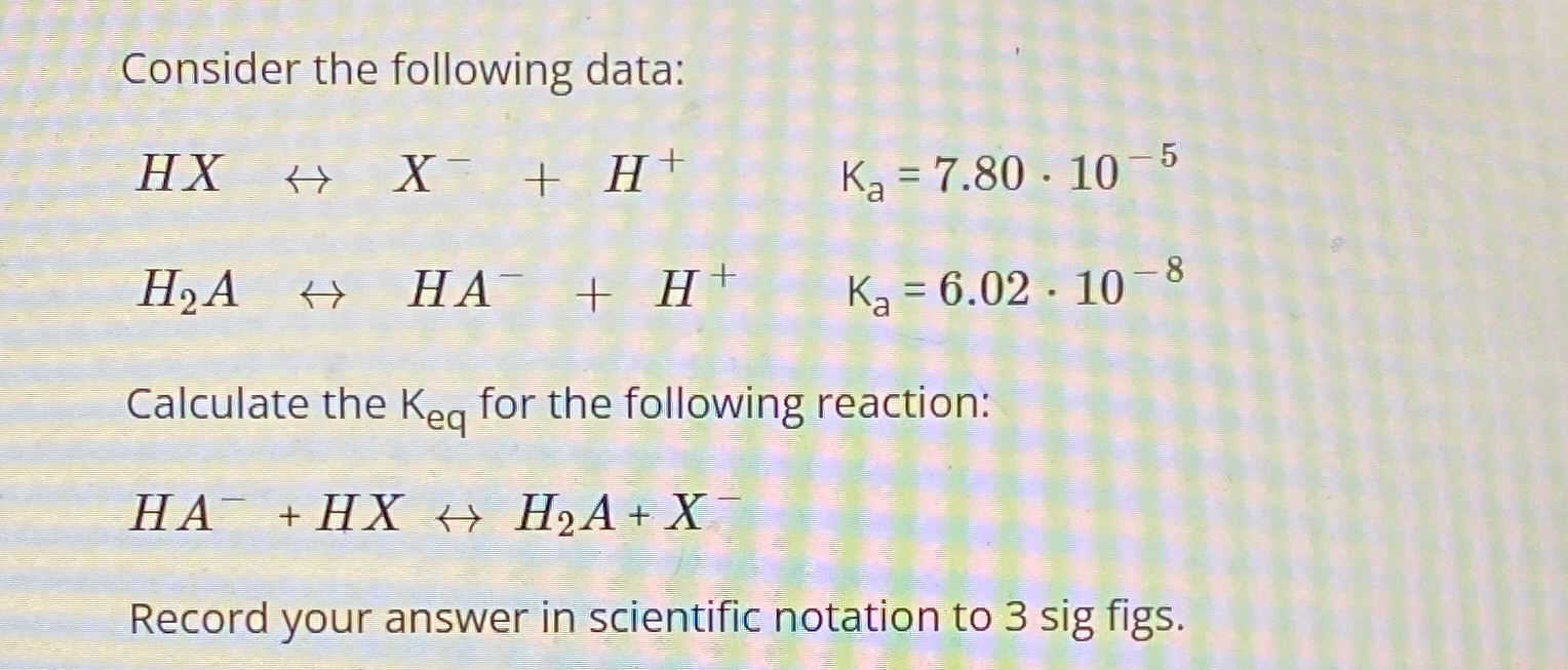 Solved Consider the following | Chegg.com