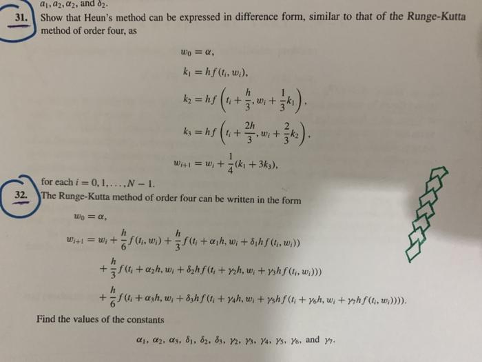 Solved ai, 22,02, and 82. 31. Show that Heun's method can be | Chegg.com