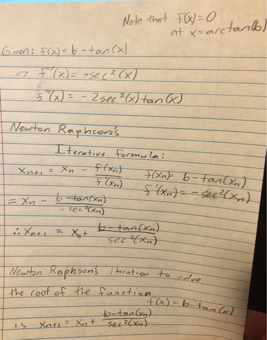Solved c) Write a function that uses the NR iteration to | Chegg.com