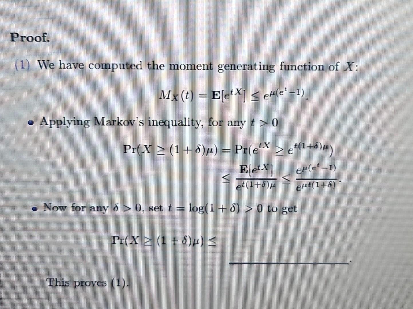 Solved (1) We have computed the moment generating function | Chegg.com