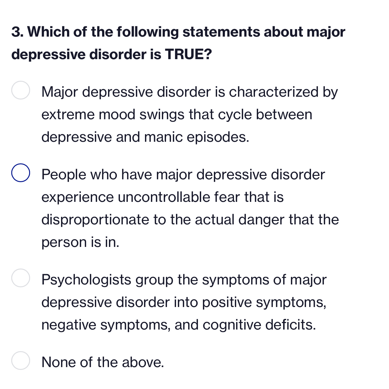 Solved Which of the following statements about major | Chegg.com