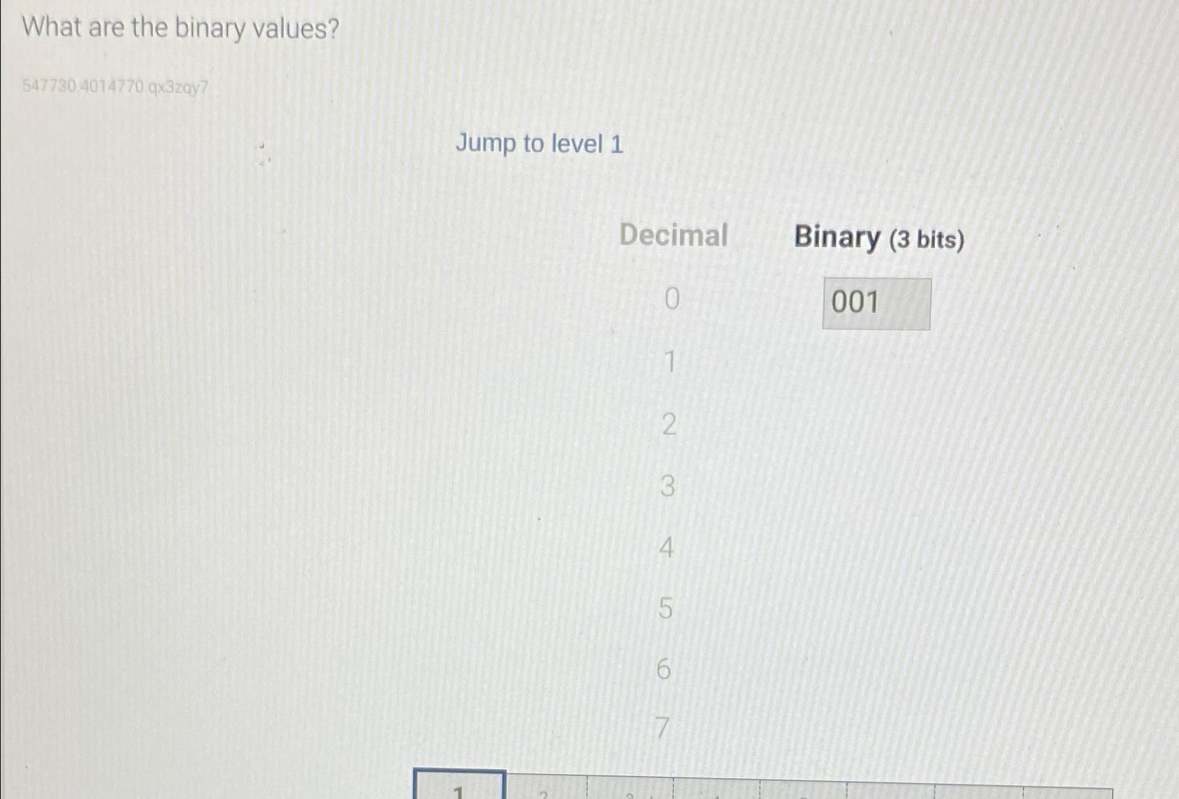 Solved What are the binary values?547730.4014770.9×329y7Jump | Chegg.com