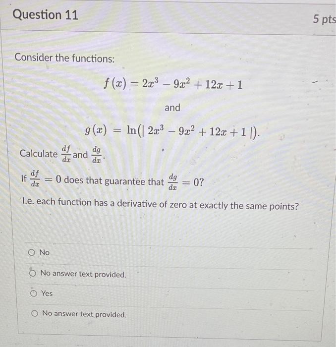 Solved Consider the functions: f(x)=2x3−9x2+12x+1 and | Chegg.com