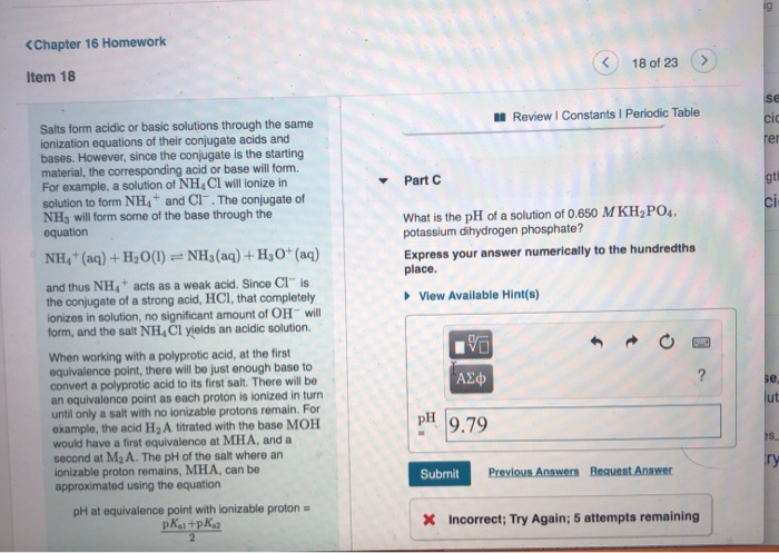 Solved Item 18 Review Constants 1 Periodic Table Part C | Chegg.com