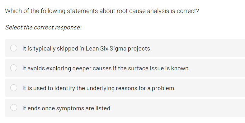 Solved Which of the following statements about root cause | Chegg.com