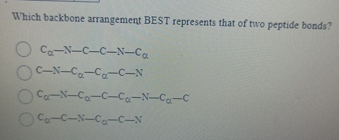 Solved Which backbone arrangement BEST represents that of | Chegg.com