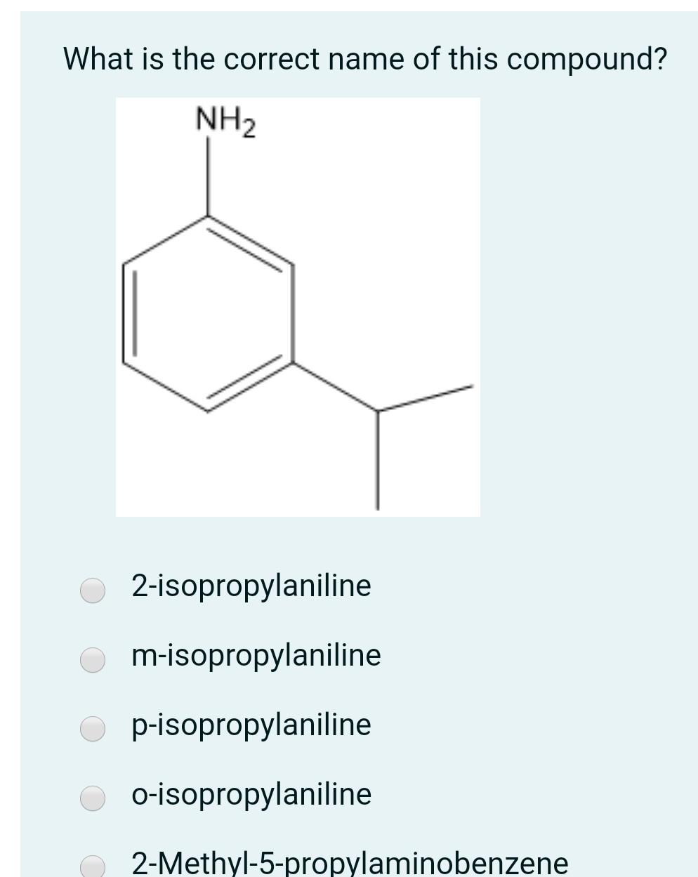 Solved What is the correct name of this compound? NH2 | Chegg.com