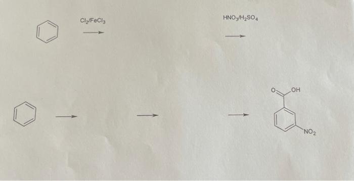 Solved Clz/FeCl3 HNO3/H2SO4 OH NO2 | Chegg.com