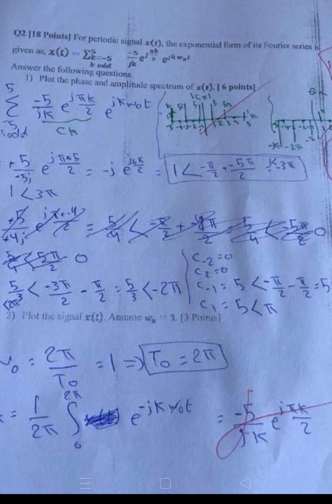 Solved Q2 [18 Points] For periodic signal x(t), the | Chegg.com