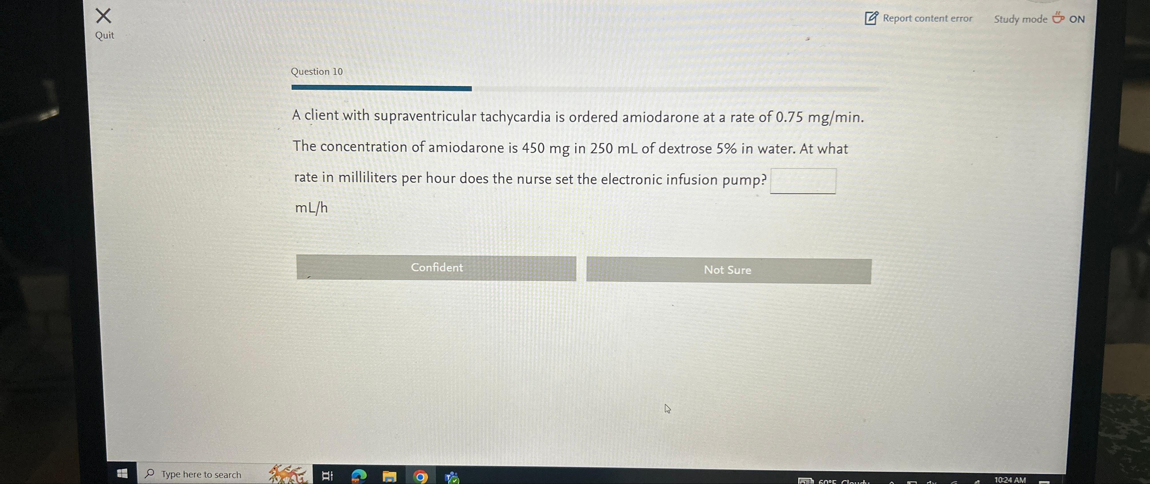 Solved Report content errorStudy mode :' ﻿ONQuitQuestion 10A | Chegg.com