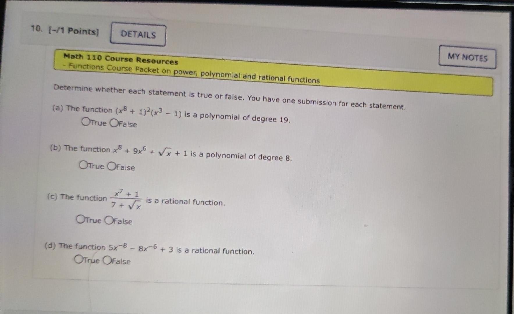Solved Determine whether each statement is true or false. | Chegg.com