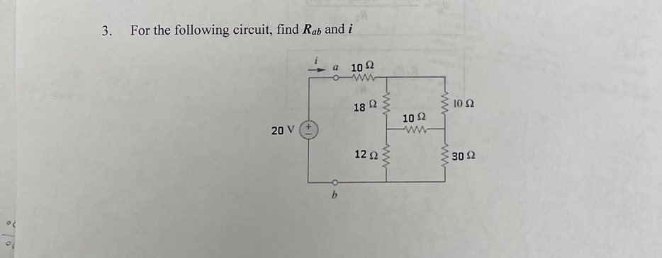 Solved For the following circuit, find Rab ﻿and i | Chegg.com