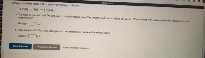 Solved Parcel Nitrogen monoxide reacts with oxygen to give | Chegg.com