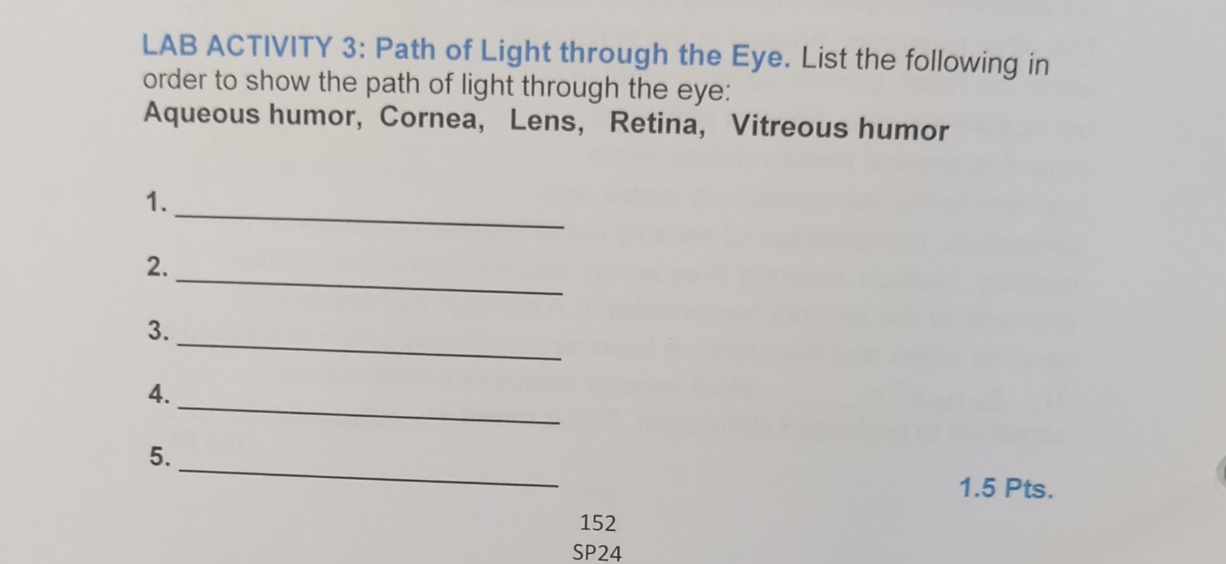 Solved LAB ACTIVITY 3: Path of Light through the Eye. List | Chegg.com
