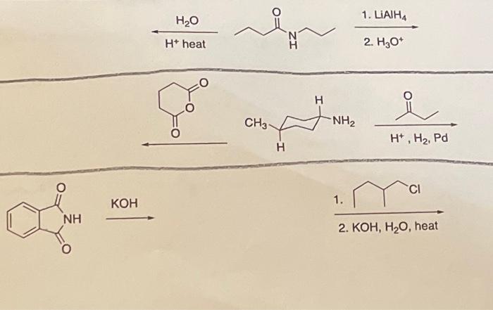 Solved 2. LiAH4H3O+ 1. 2. KOH,H2O, heat | Chegg.com