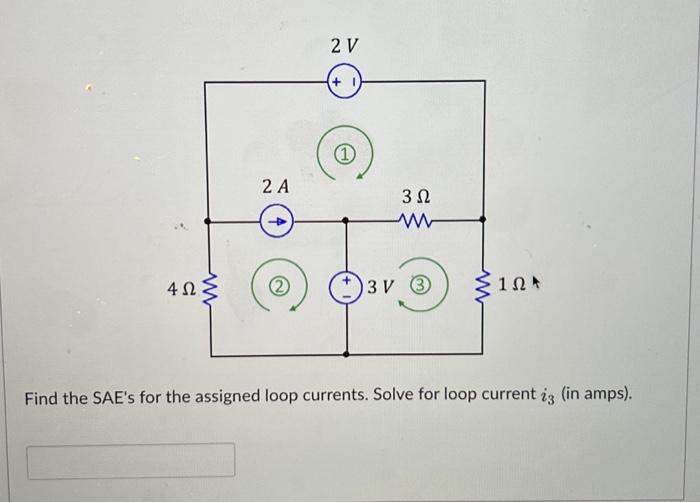 Solved Find the SAE's for the assigned loop currents. Solve | Chegg.com