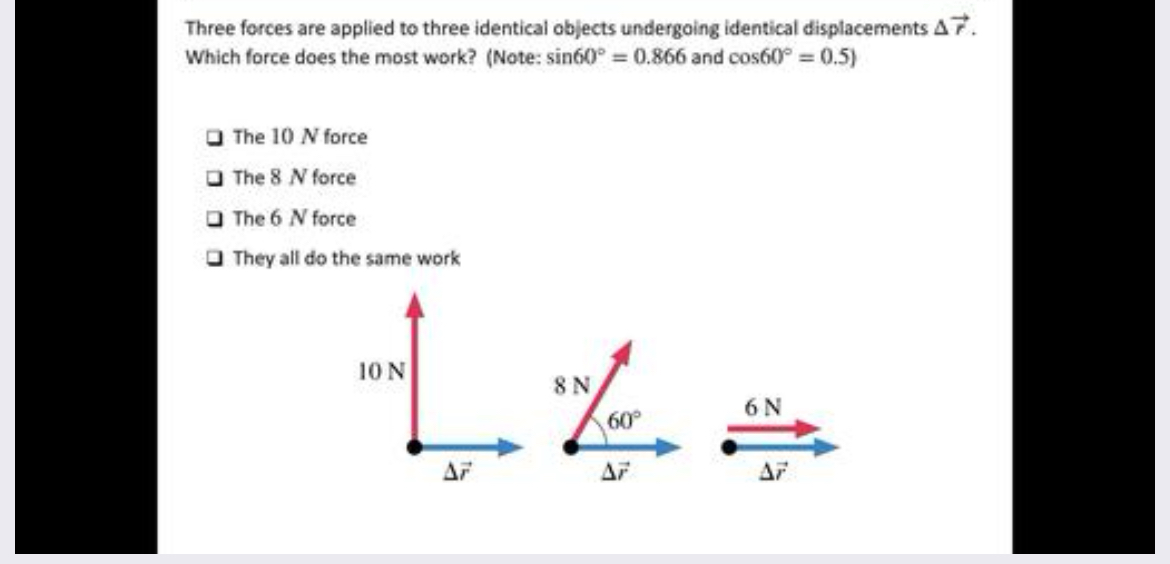 Solved Three forces are applied to three identical objects | Chegg.com
