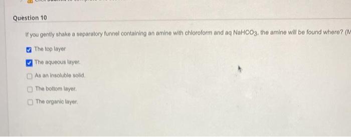 Solved If you gently shake a separatory funnel containing an | Chegg.com
