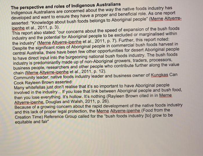 What are Australian native foods? Native foods are | Chegg.com