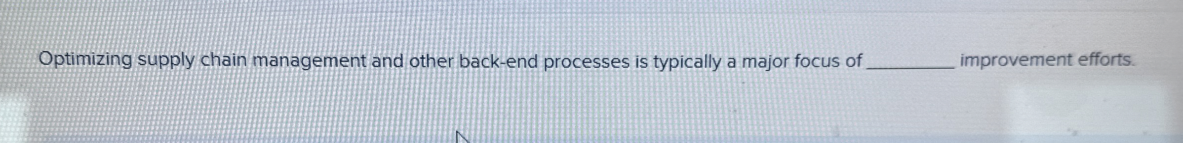 Solved Optimizing supply chain management and other back-end | Chegg.com