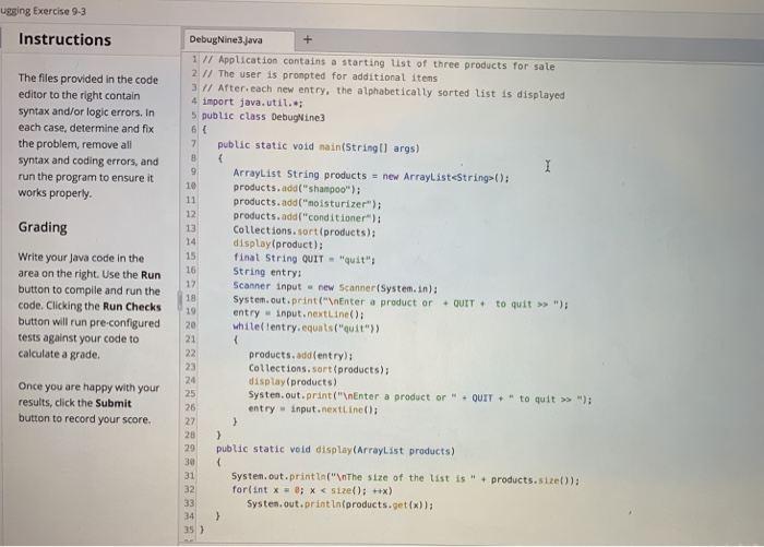 Solved ugging Exercise 9-3 Instructions The files provided | Chegg.com