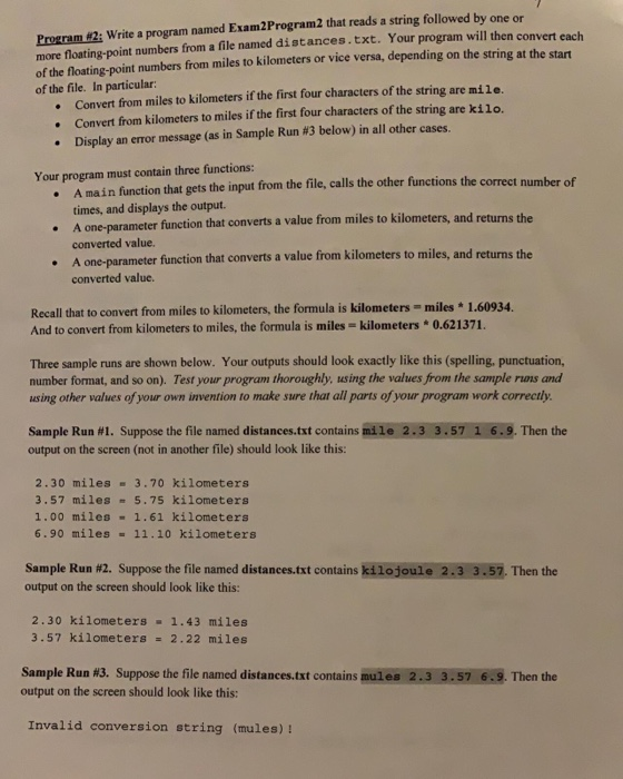 Solved Program #2: Write a program named Exam2Program that | Chegg.com