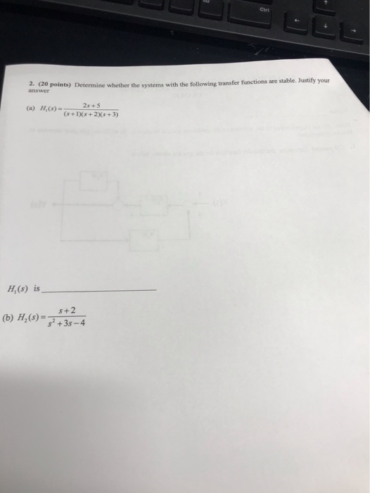 Solved 2. (20 points) Determine whether the systems with the | Chegg.com