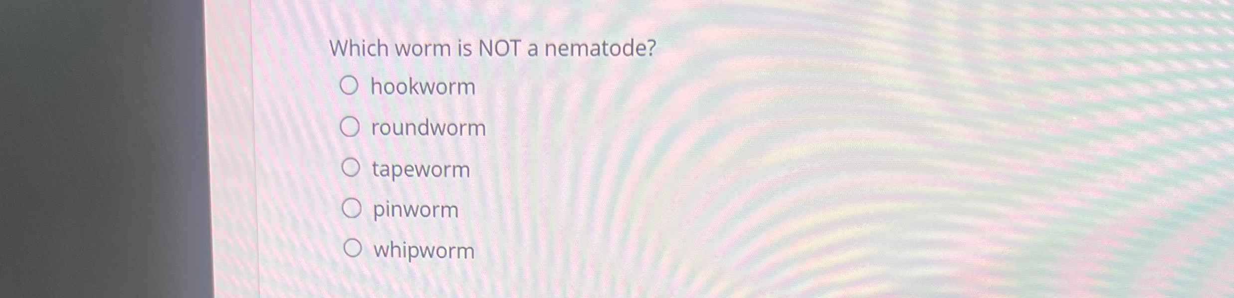 Solved Which worm is NOT a | Chegg.com