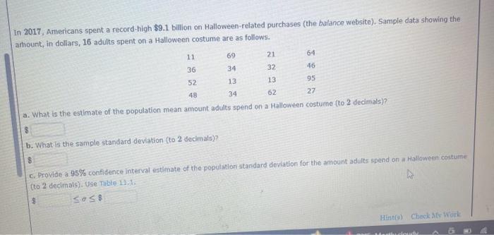 Solved In 2017, Americans spent a record-high $9.1 billion | Chegg.com
