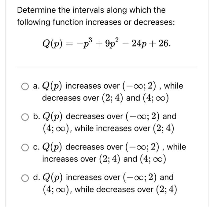 Solved Determine the intervals along which the following | Chegg.com