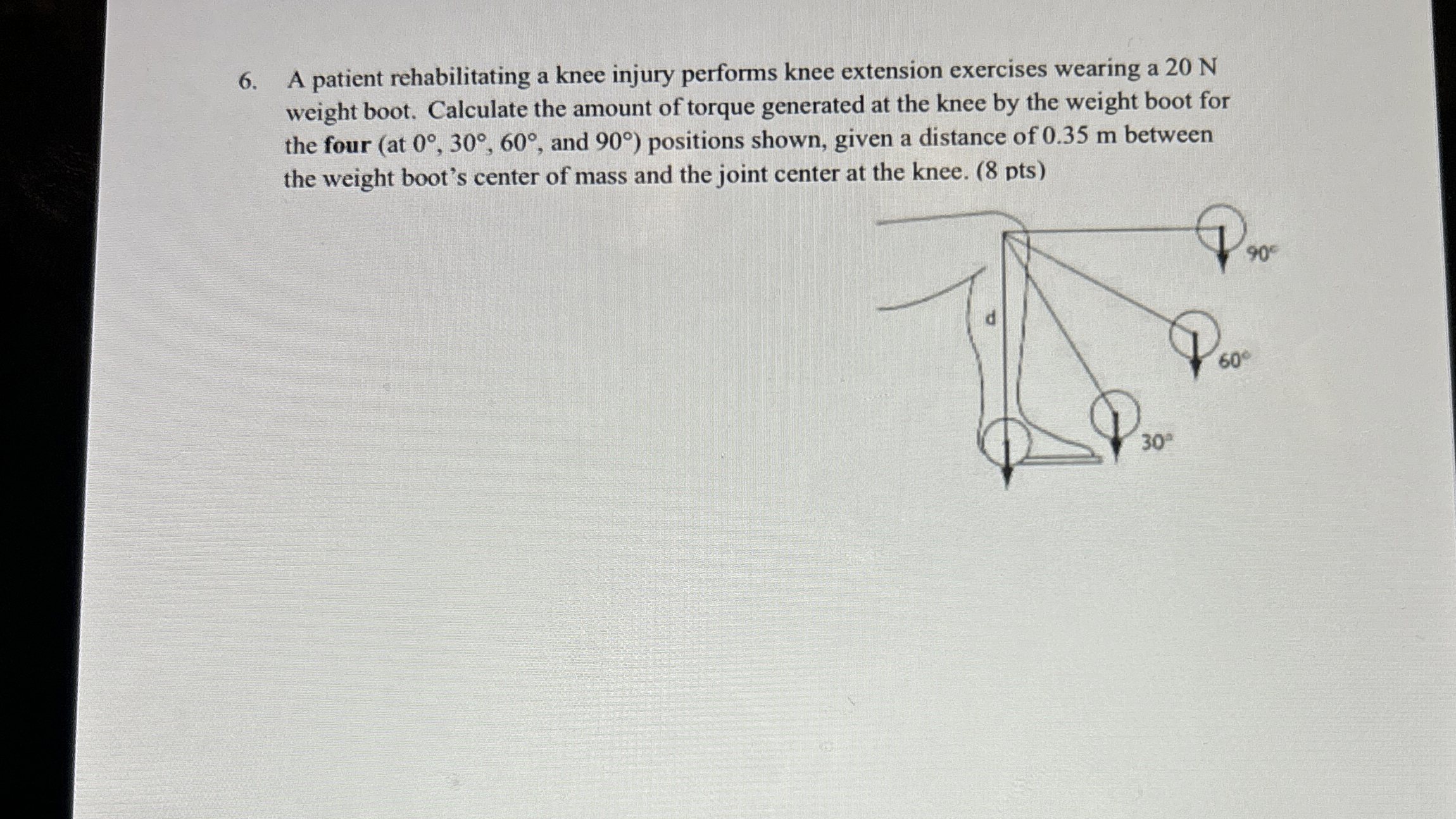 Solved A patient rehabilitating a knee injury performs knee | Chegg.com