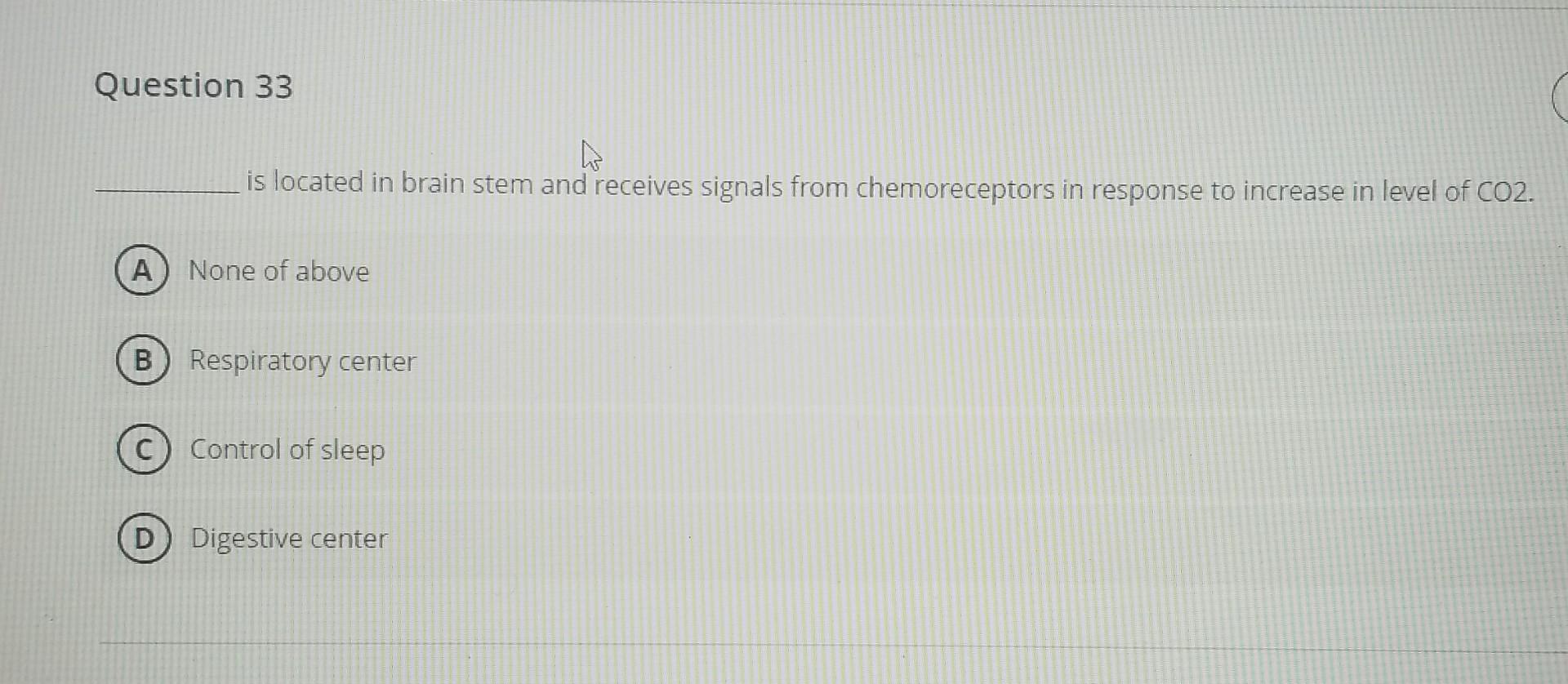 Solved Question 33 is located in brain stem and receives | Chegg.com