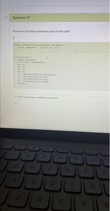 Solved How many function parameters exist in the code? 1 | Chegg.com
